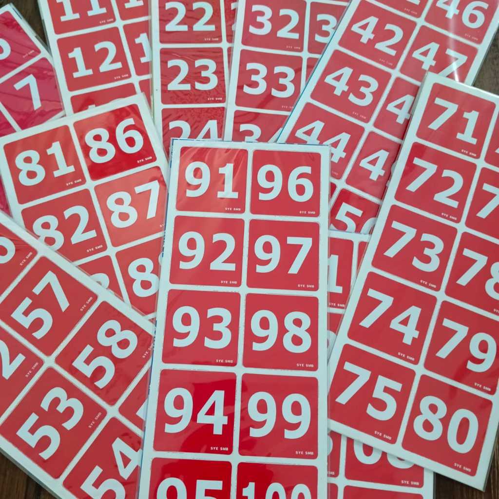 Office Sticker / Sticker Sign Board SYE SMB NUMBER STICKER (SQUARE ...