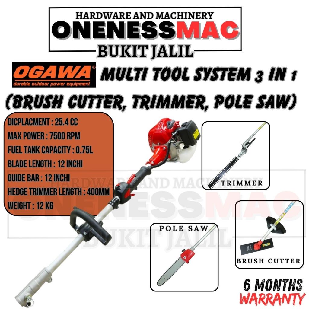 OGAWA Garden Multi-Tools System (4-in-1 : Brush Cutter in Blade ...