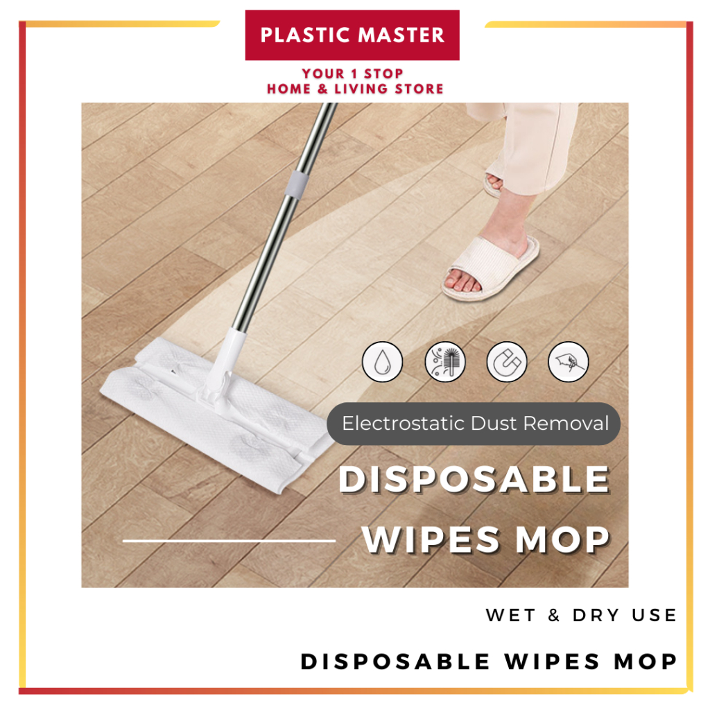 Dust Removal Flat Mop Disposable Paper Wet Tissue Tisu Pengelap Lantai ...