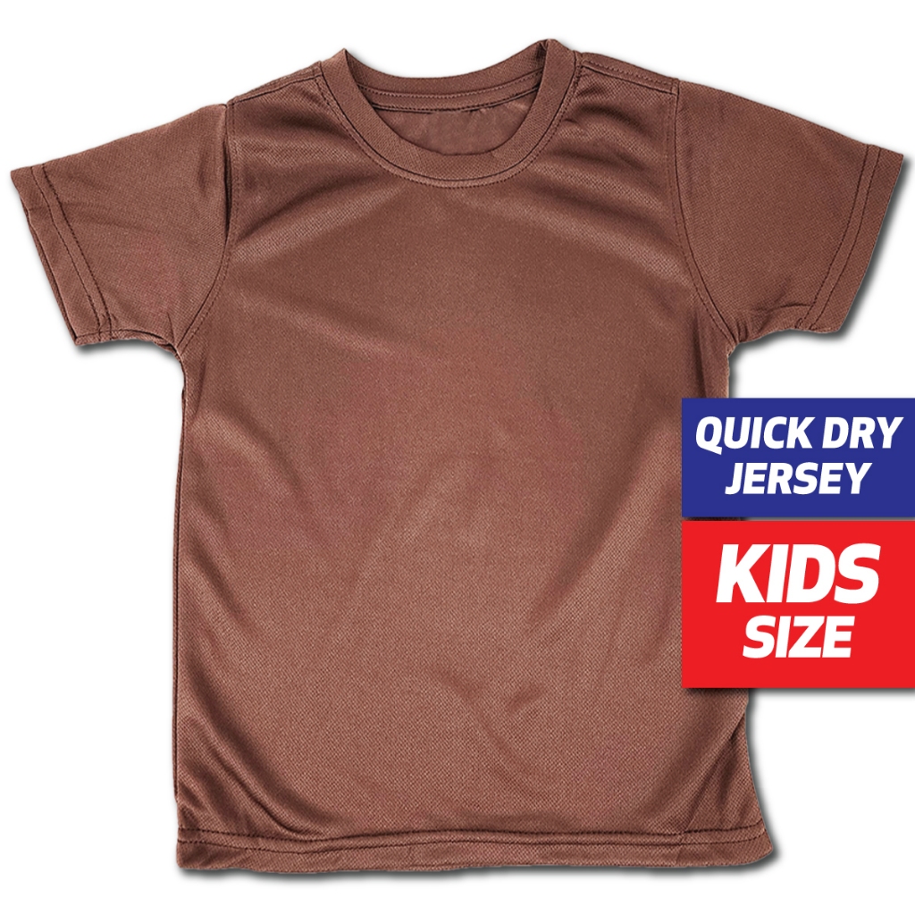 Baju Budak Kids Quick Dry Jersey Plain T-shirt Soft Comfy Dark Grey ...