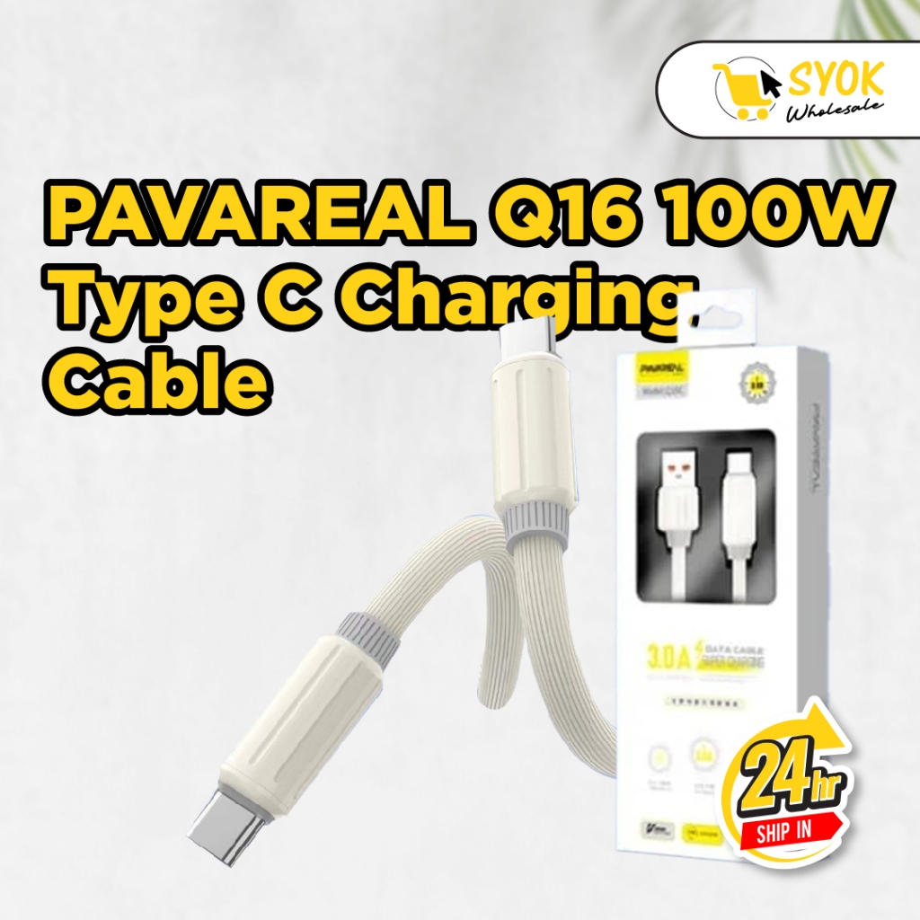 PAVAREAL Q16 100W Type C to Type C Fast Charging Cable (1m) | Shopee ...