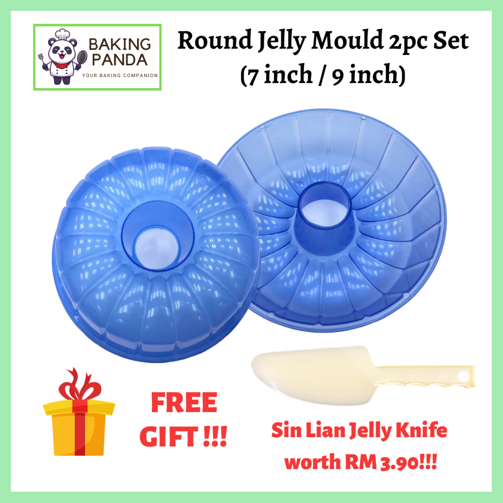 7"/ 9" Blue Round Jelly Mould/ Steamed Mould/ Acuan Bulat Biru Kek ...