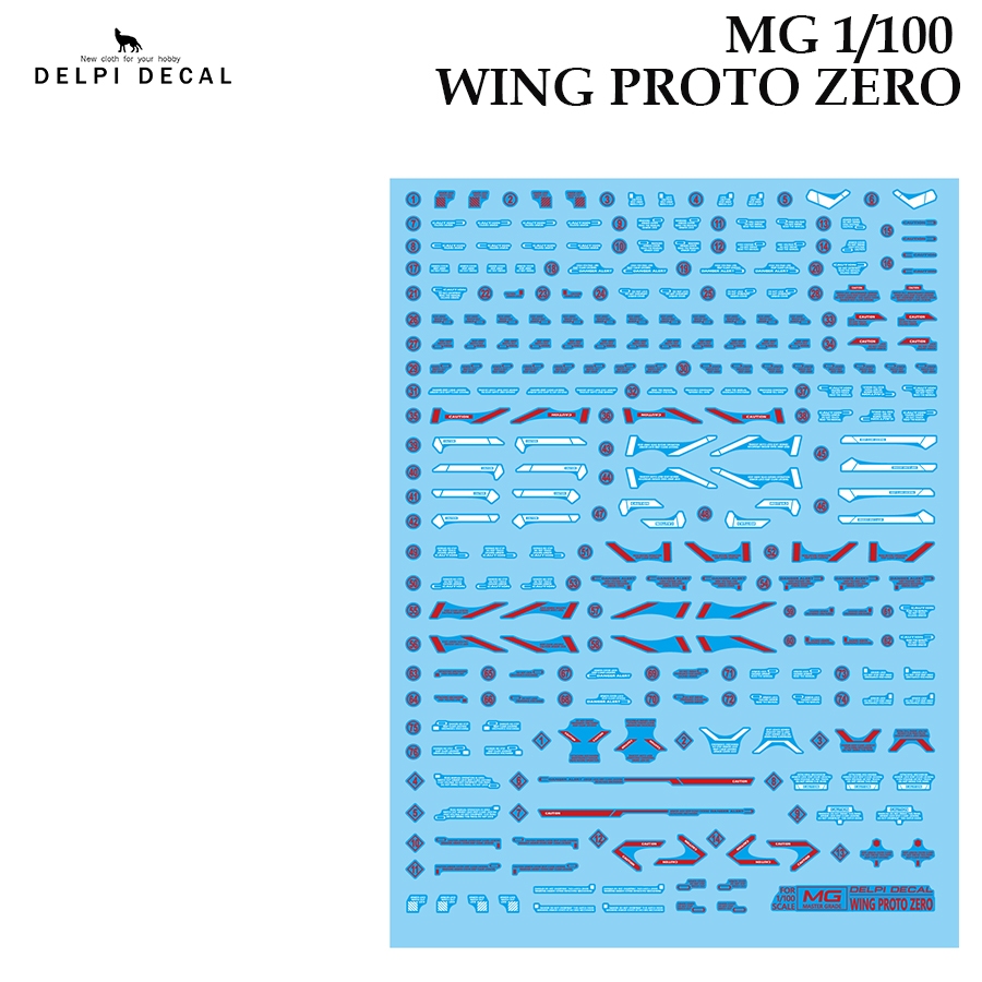 [DELPI DECAL] 480 MG 1/100 WING PROTO ZERO GUNDAM WATER SLIDE DECAL ...