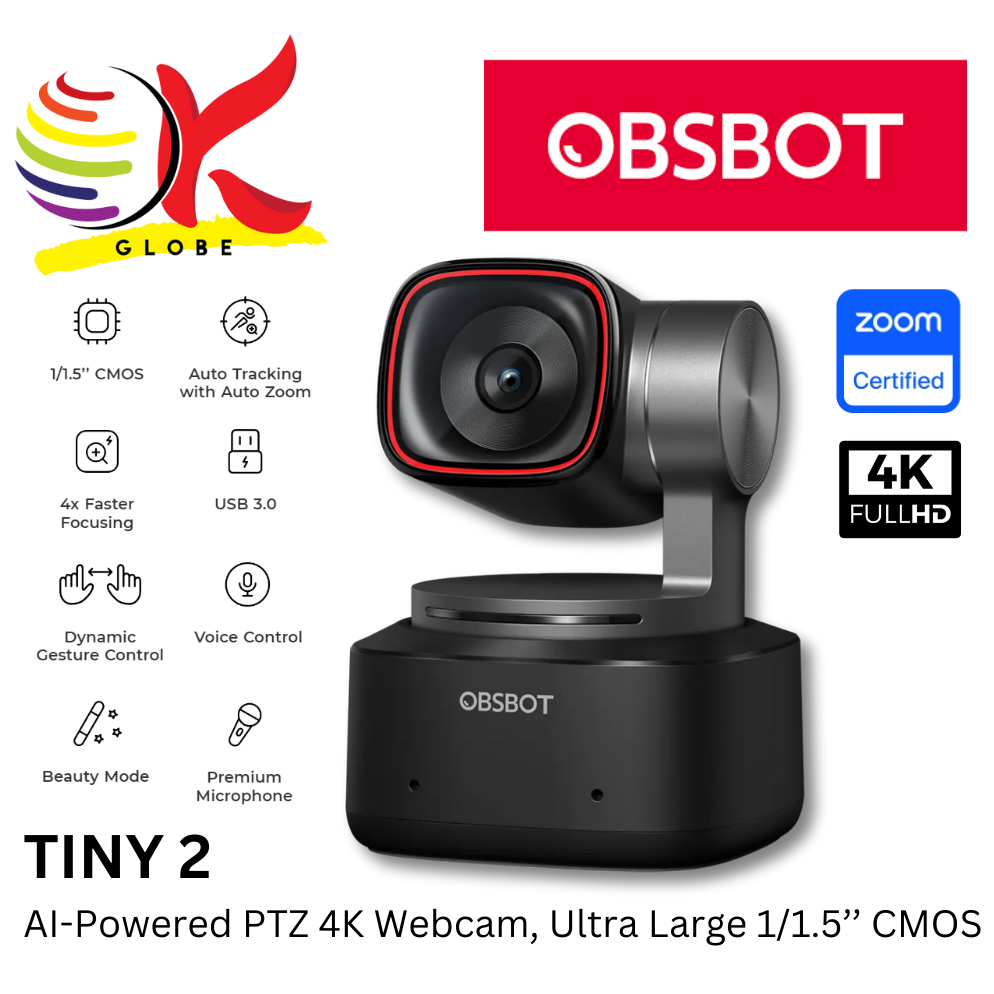 OBSBOT TINY 2 / TINY 2 LITE AI-POWERED PTZ 4K CAMERA WITH BUILT-IN DUAL ...