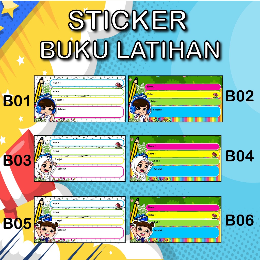 STICKER BUKU LATIHAN COMEL UNTUK ANAK-ANAK | Shopee Malaysia