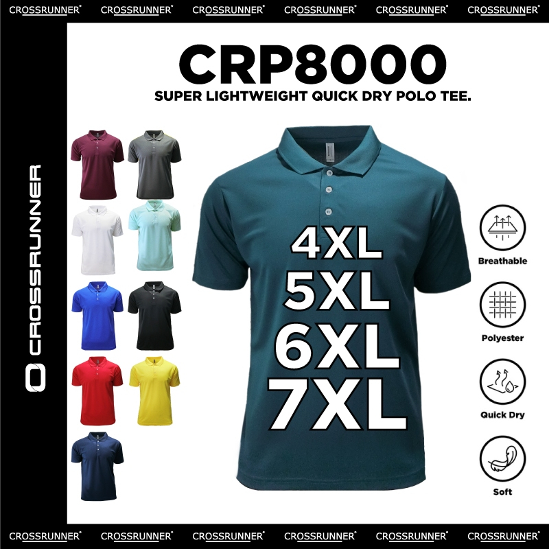 Crossrunner Jersi Big Plus Saiz Polo T-Shirt 4XL 5XL 6XL 7XL Unisex ...