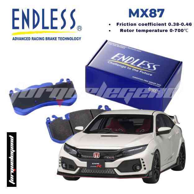 (HONDA CIVIC FK8/FL5/MIT LANCER EVO 5-10) ENDLESS BRAKE PAD MX87 TYPE ...