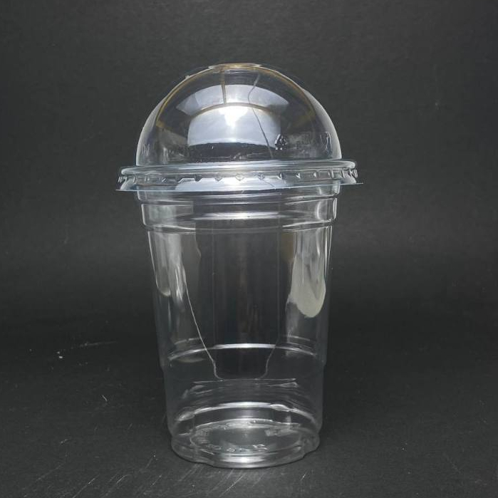 Cup Plastic Brand HORN BOY Thailand Gelas Plastik Pakai Buang PET 16oz 50pcs dengan Lid Dome ...