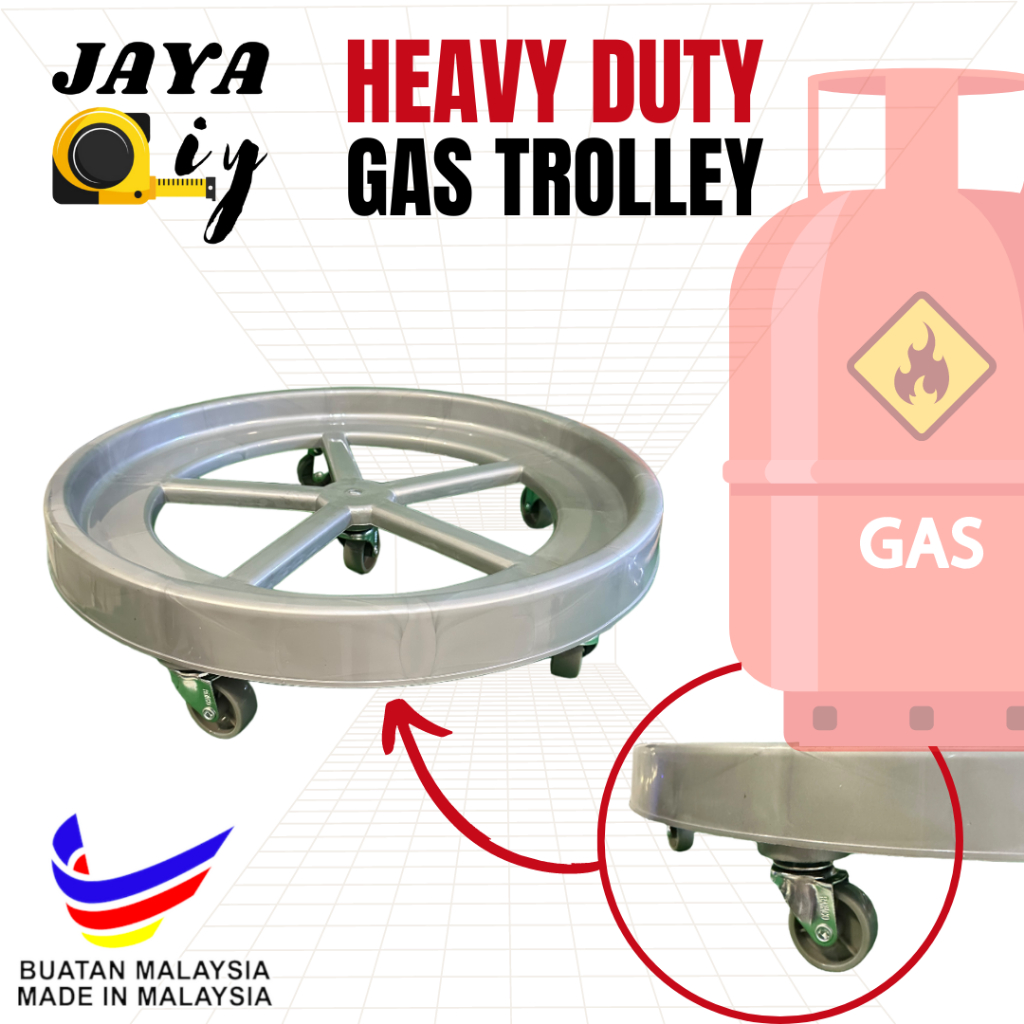 HEAVY DUTY RAYACO Gas Stand Gas Roller Gas Trolley 6 Wheels Mutipurpose ...