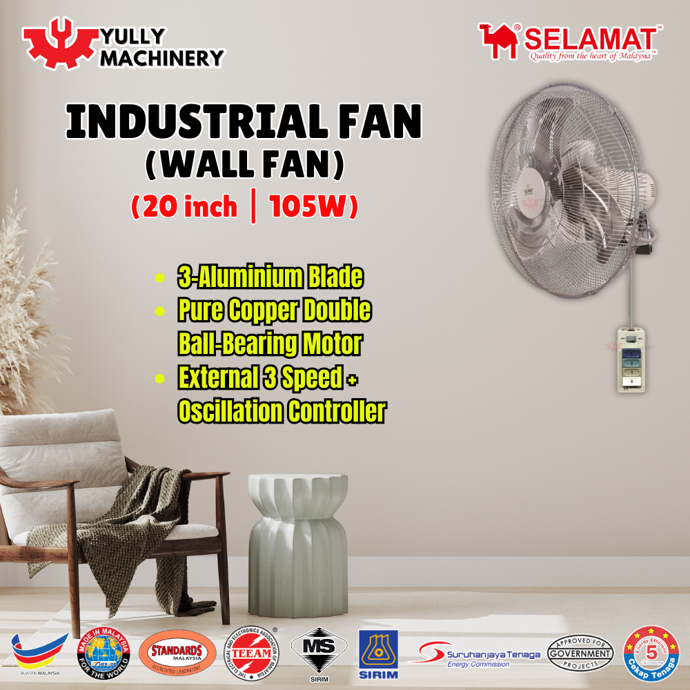SELAMAT 20 inch Industrial Wall Fan (20") SIRIM APPROVED (MQ-220W ...