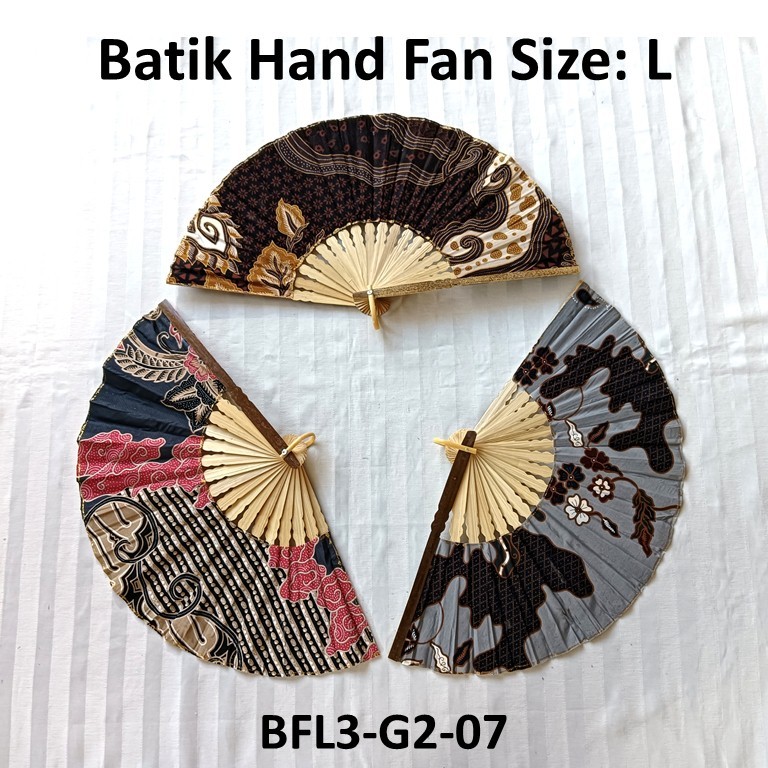 BATIK HAND FAN WITH VARIETY OF COLORS (SIZE LARGE) / KIPAS TANGAN BATIK ...