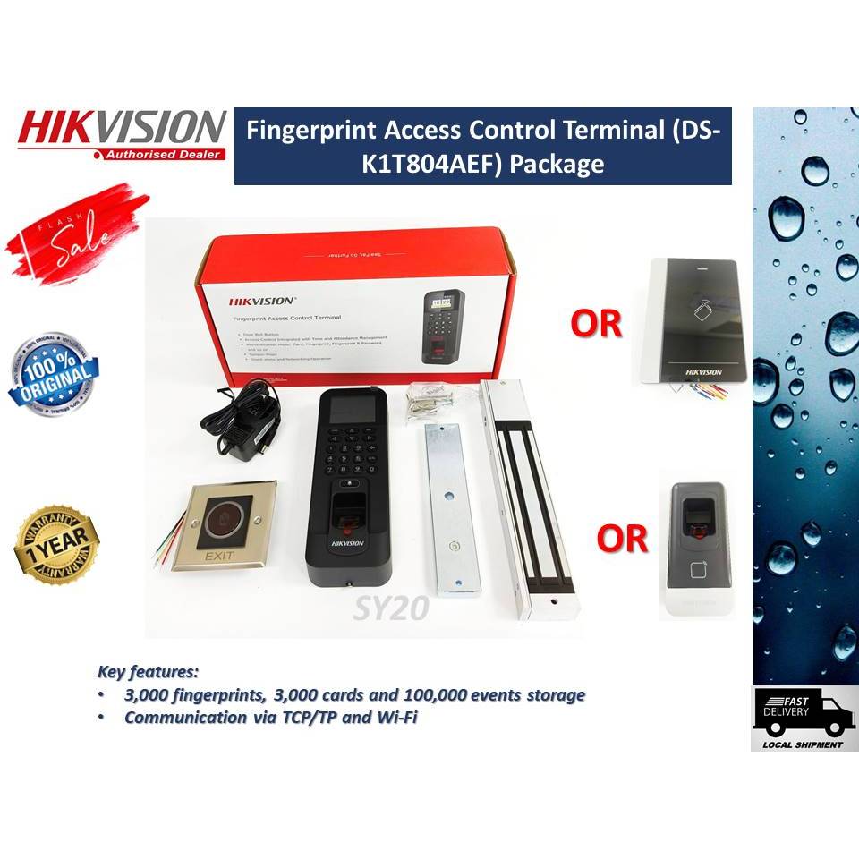 HIKVISION Fingerprint & Time Attendance Terminal (DS-K1T804AEF ) + EM ...