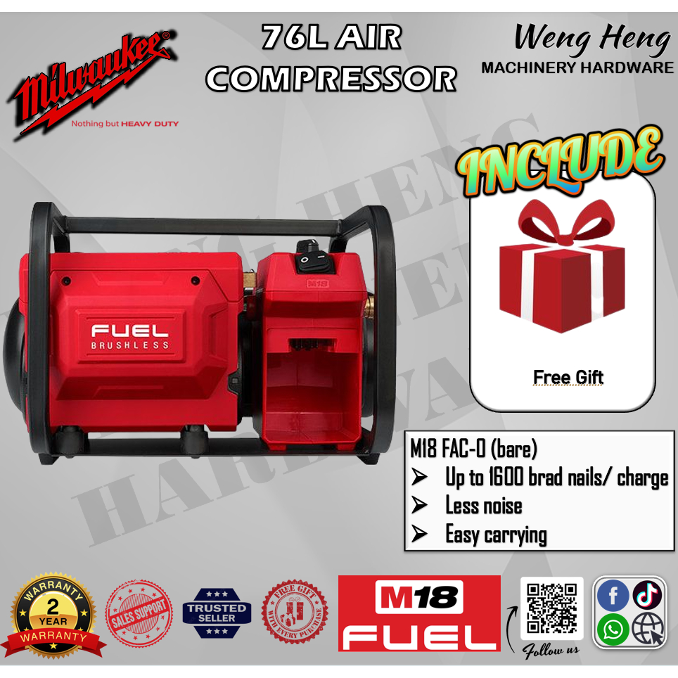 MILWAUKEE M18 FUEL™ 7.6Lt Compact Air Compressor - MODEL M18 FAC ...