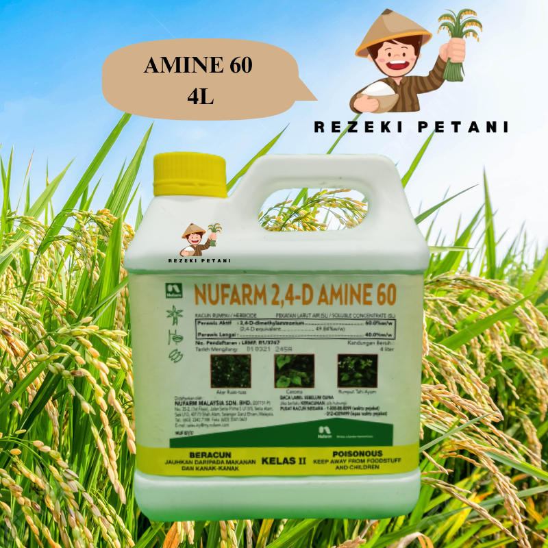 [ORIGINAL] 1L 4L Nufarm Amine 60 /Racun Rumpai Sama Kenso Hextar Amine ...