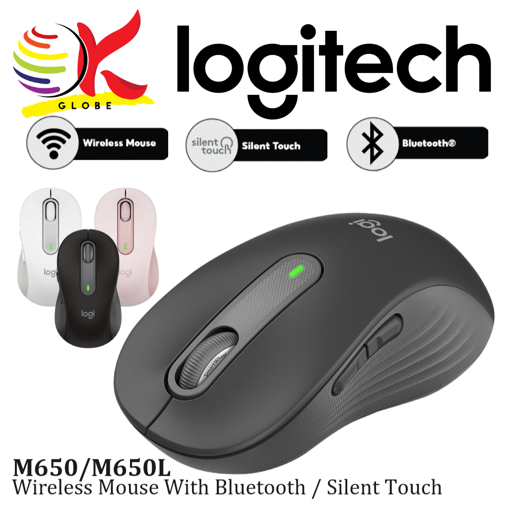 LOGITECH SIGNATURE M650 / M650 L WIRELESS MOUSE WITH BLUETOOTH / SILENT ...