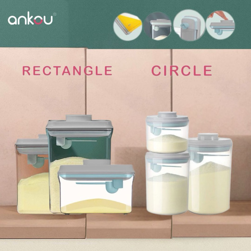 ANKOU AIR TIGHT MILK POWDER CONTAINER (CIRCLE/ SCRAPER ) | Shopee Malaysia
