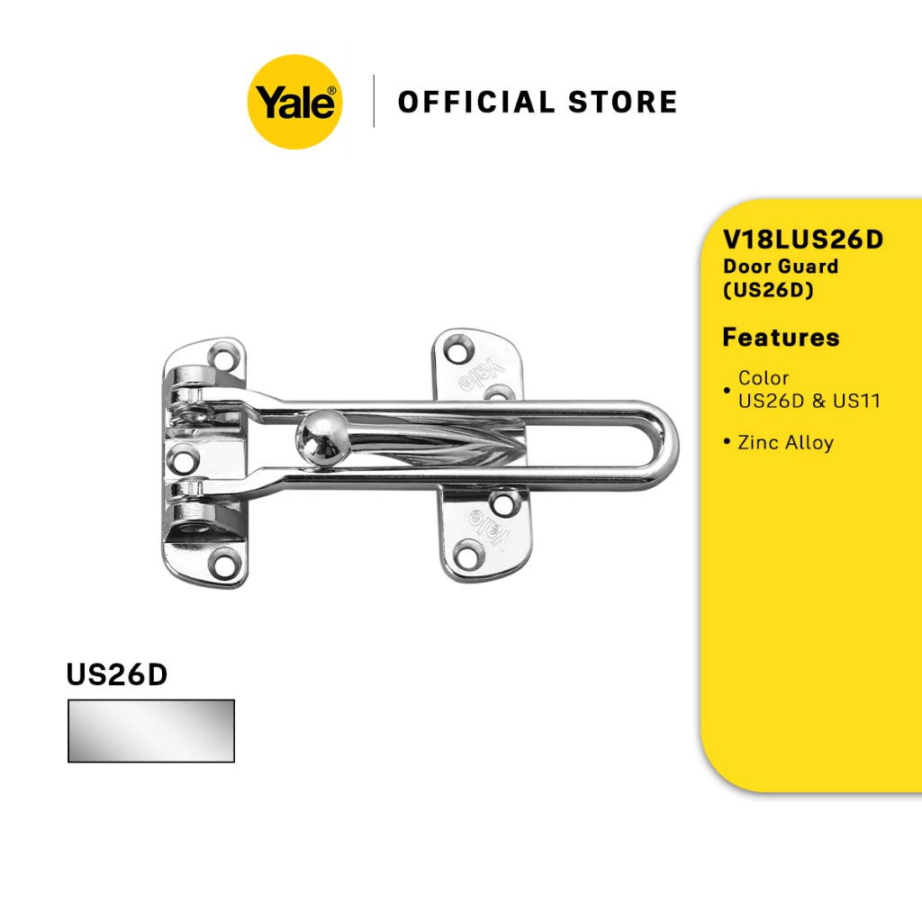 Yale Security Door Guard V18L US26D - Chrome Plate (Wooden Door ...