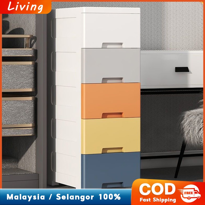 Slim Plastic Multilayer Drawer Cabinet Bathroom Cabinet Moving Rack ...