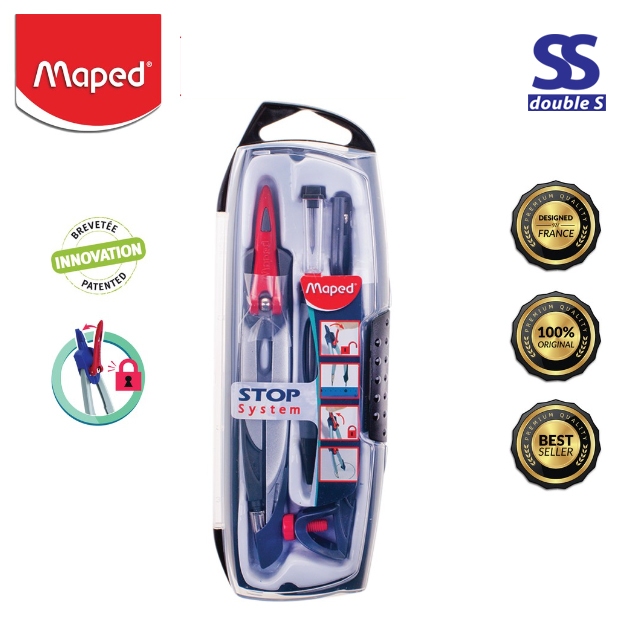 Maped Stop System Compass 5 Piece Set for Math & Geometry Drawing with ...