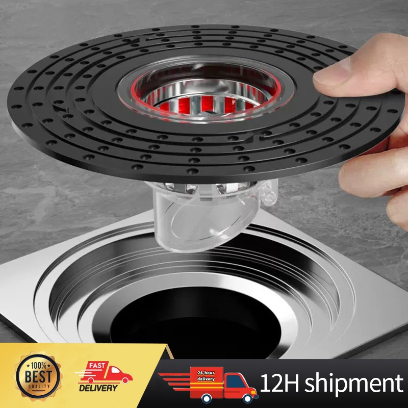 Universal Floor Drain Core, With Grid Grate Cover Insect Proof Sink Strainer, Backflow Preventer ...