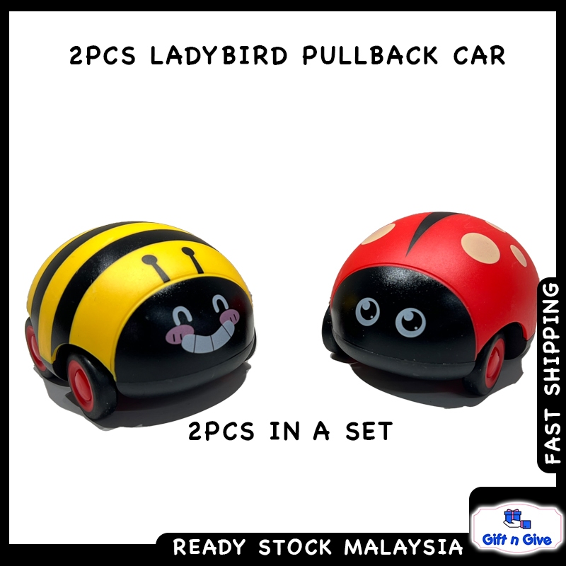 2PCS Insect Beetle Ladybird Car Push Pull Back Pullback Kereta Friction ...