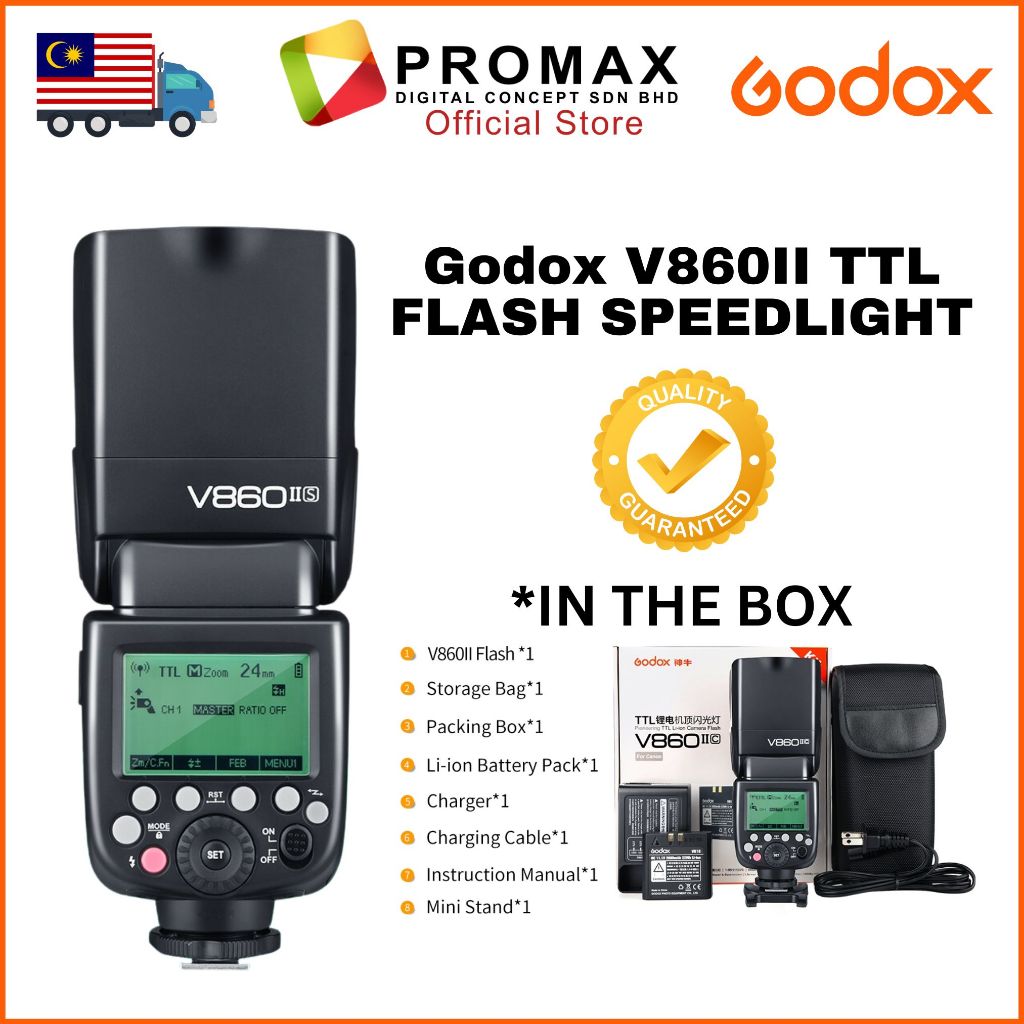 Godox V860II TTL Li-on Battery Camera Flash Speedlight for Sony / Canon ...