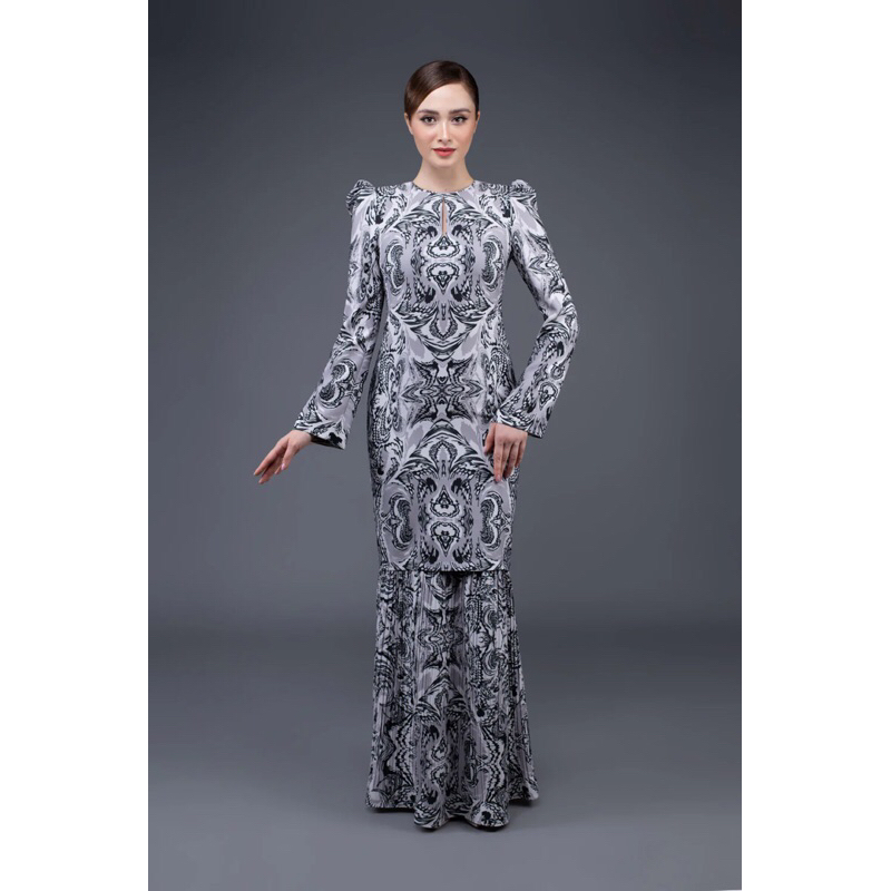Readey Stock. Kurung Modern kurung pleated. Baju kurung modern grey ...