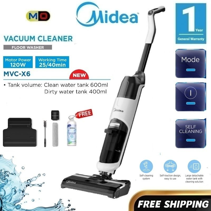 Midea MVC-X6 Floor Cleaner 3 In 1 /干湿吸尘机 Floor Washer Wet & Dry Handheld Vacuum Cleaner With ...