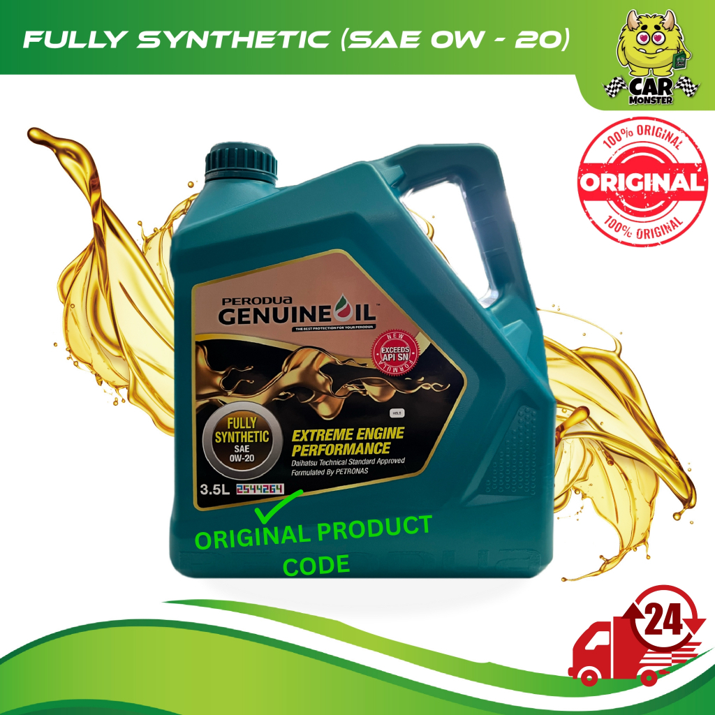 ORIGINAL Perodua Engine Oil 0W20 Fully Synthetic API SN Perodua Genuine ...