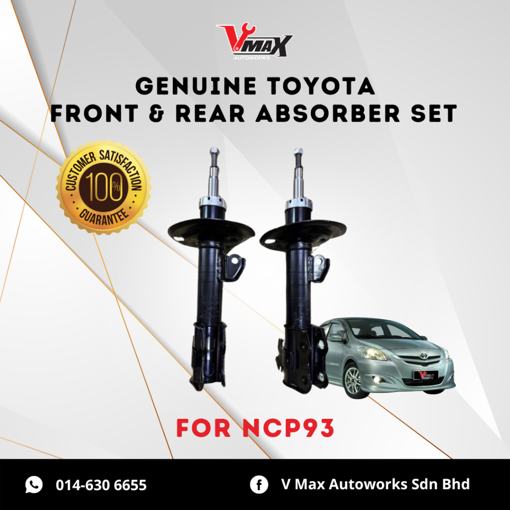 GENUINE TOYOTA Front & Rear Absorber Set For Toyota Vios NCP93 | Shopee ...