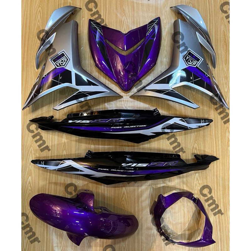 Cover Set Y15 V1/V2 Design Magenta(Silver/Purple)(Silver/Black)Siap ...