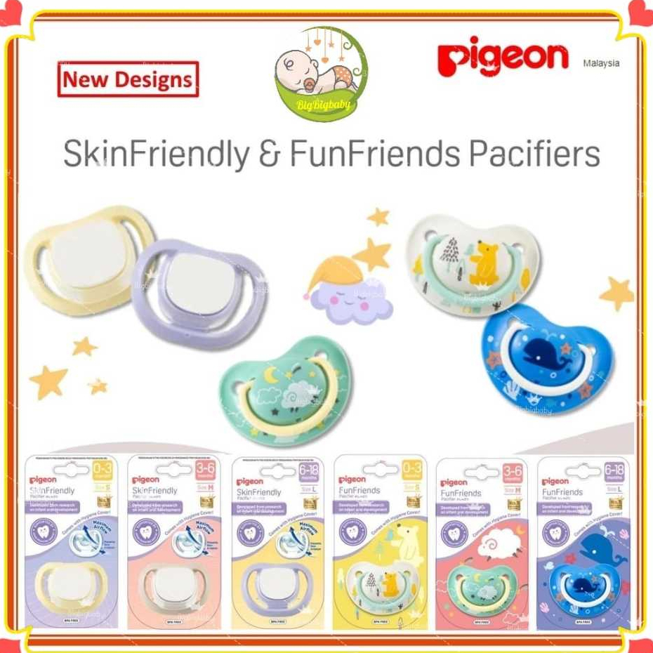 Pigeon Original SkinFriendly/FunFriends Pacifier (S/M/L) | Shopee Malaysia
