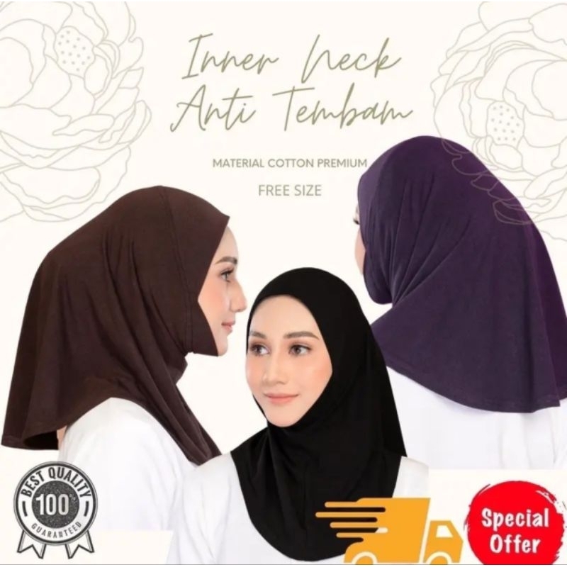 INNER NECK ANTI TEMBAM DAGU DAN BIASA KAIN COTTON JERSEY | Shopee Malaysia