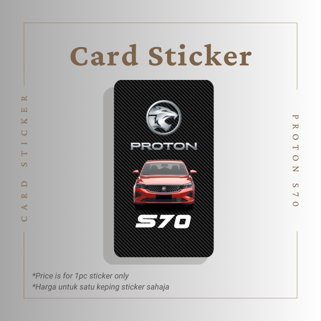 PROTON S70 CARD STICKER - TNG CARD / NFC CARD / ATM / ACCESS / TOUCH N GO / WATSON / CARD ...