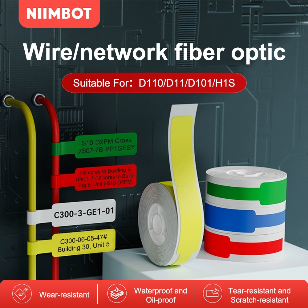 NIIMBOT D11/D110 Cable Label Paper, Network Fiber Classification ...