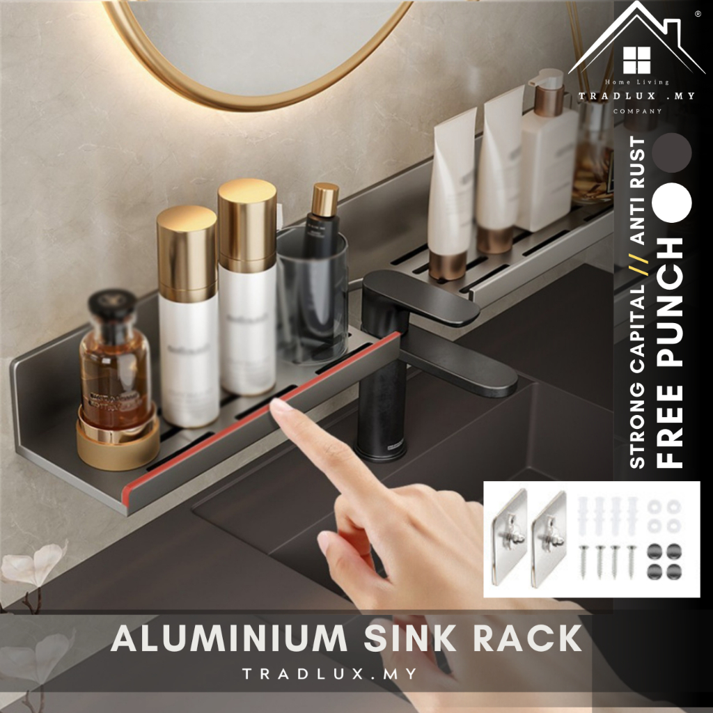 Sink Faucet Hanging Storage Rack Kitchen Shelf Bathroom Storage Rack ...
