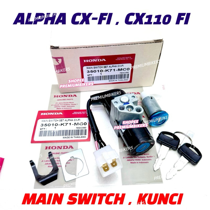 ALPHA CX-FI MAIN SWITCH SET CX110 CX 110 - SWITCH SUIS KUNCI COMPLETE ...