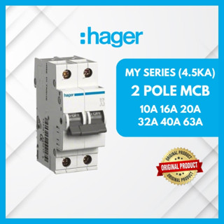 Hager MY MCB 2POLE 10A 16A 20A 32A 40A 63A (4.5KA) | Shopee Malaysia