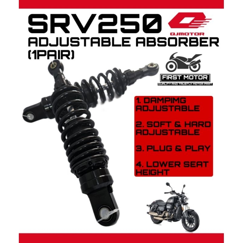 QJ MOTOR SRV250 SRV 250 MODIFIED ADJUSTABLE ABSORBER (1PAIR LEFT ...