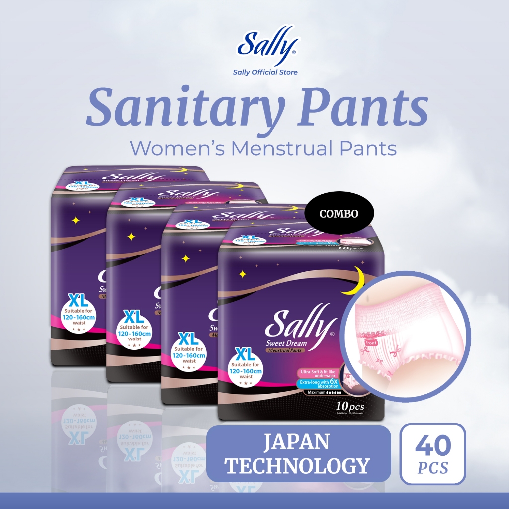 Sally | Menstrual Pants | 4 pack combo | Shopee Malaysia