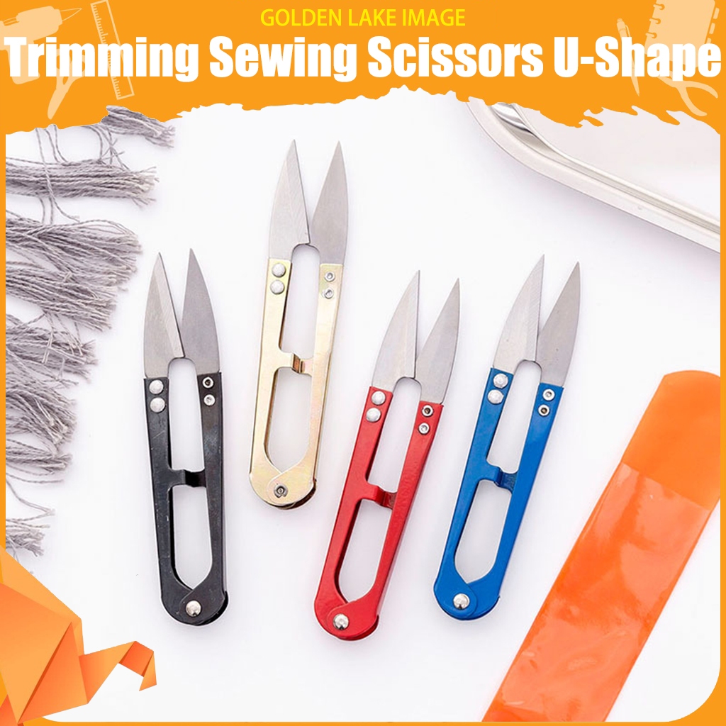 Multicolor Trimming Sewing Scissors U-Shape Yarn Stainless Steel Craft ...
