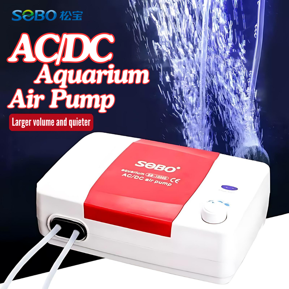 SOBO Aquarium AC/DC Air Pump AP-1000 Fish Tank AC DC Silent Air Pump ...