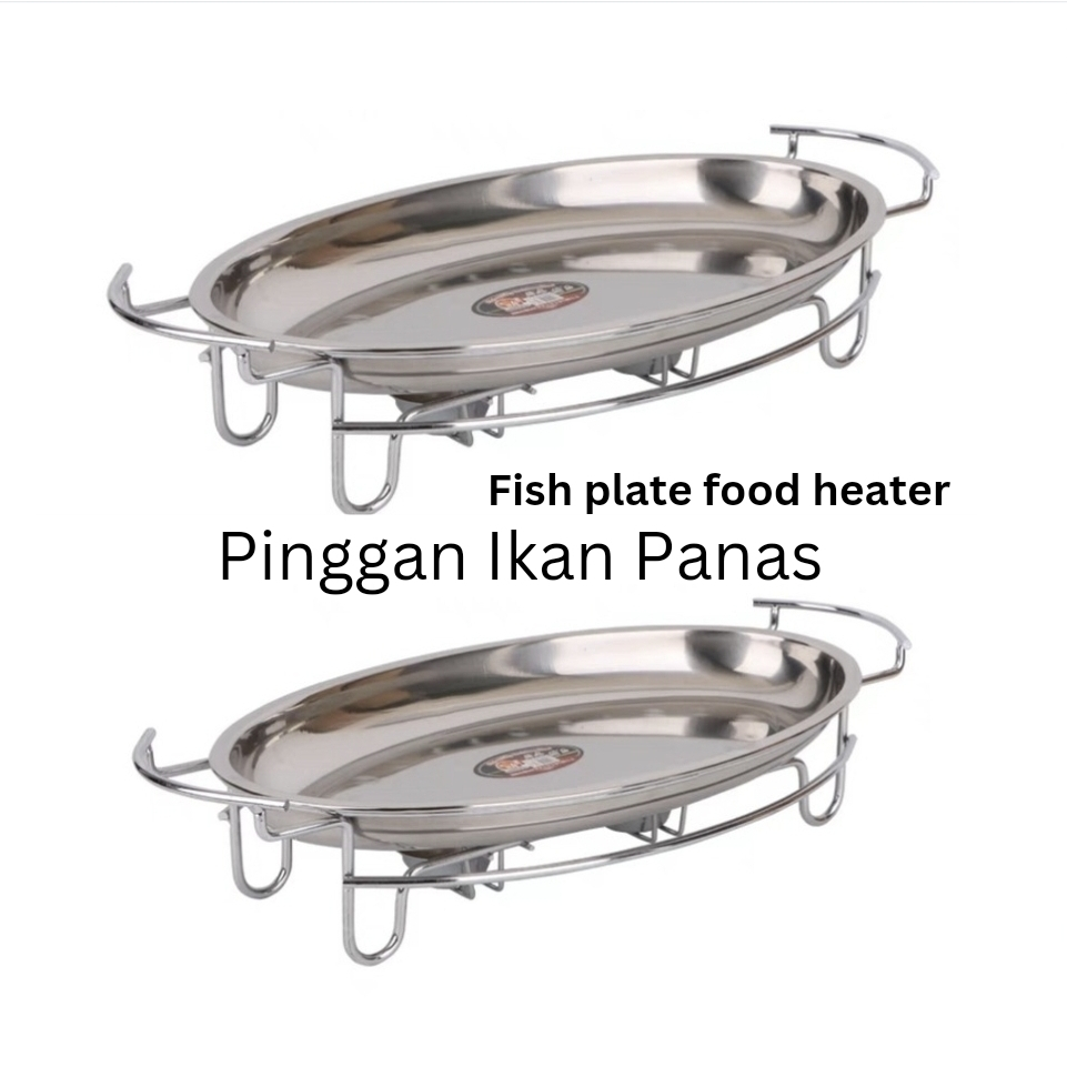 Oval Shape Fish Plate With Stand Warmer Pinggan Ikan Panas Bujur ...