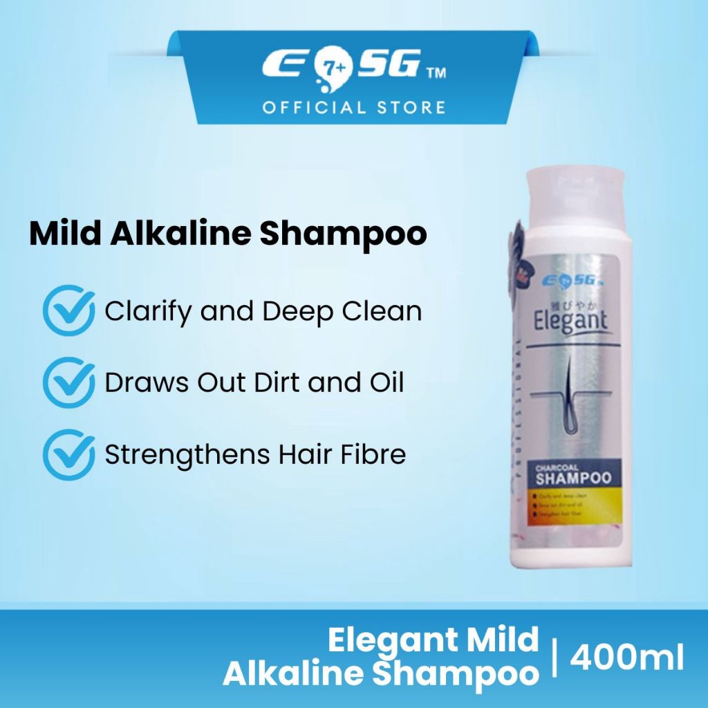 EOSG Elegant Mild Alkaline Shampoo (400ml) [Charcoal/Anti-Hair Loss ...