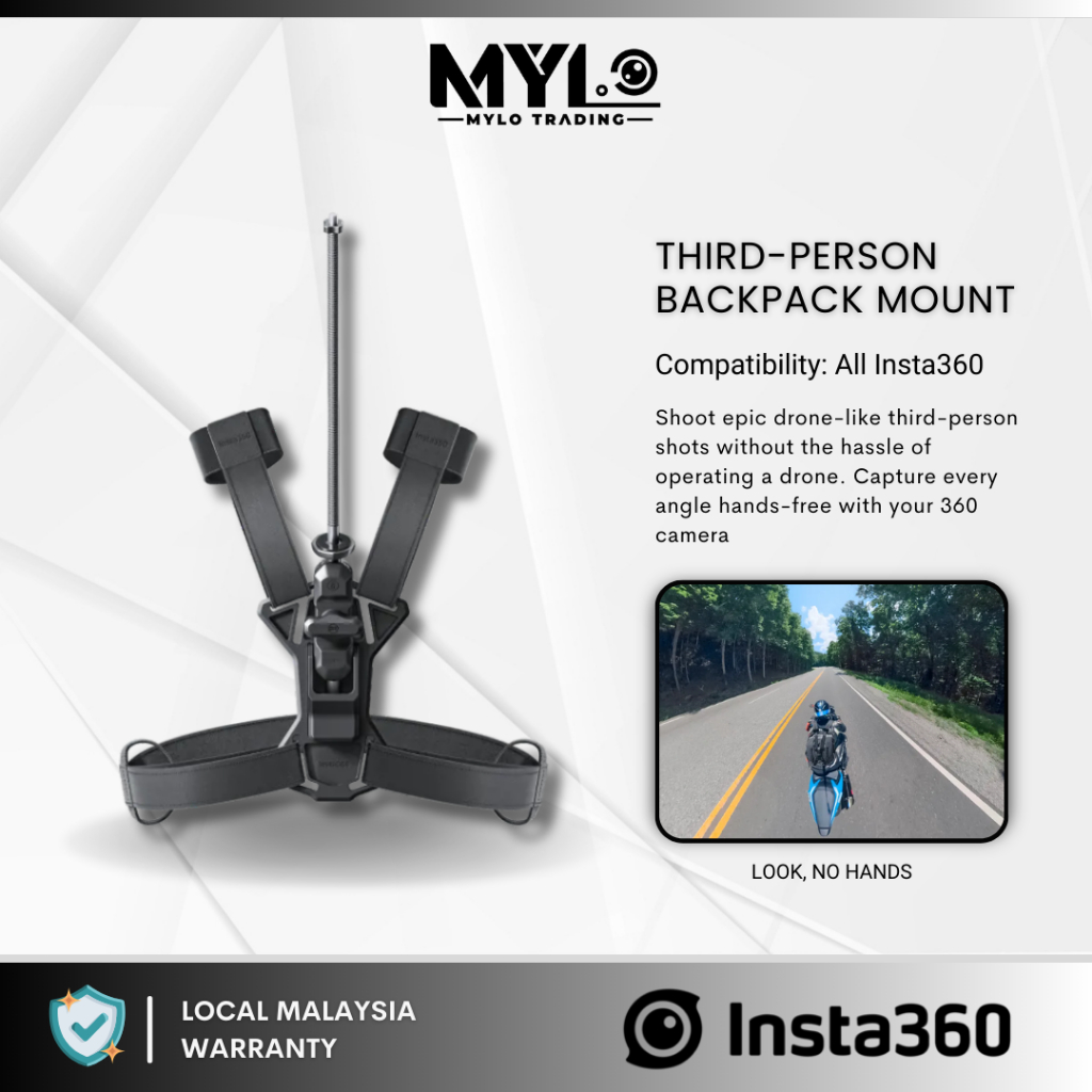 (READY STOCK) - Insta360 Third-Person Backpack Mount For Insta360 X4 & Insta360 X3 & Insta360 ...