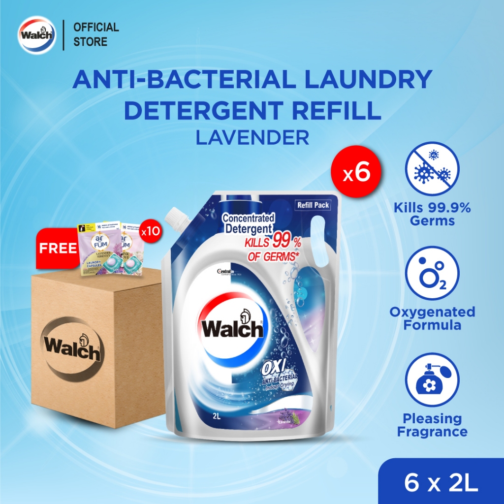Walch Antibacterial Laundry Detergent Refill - Lavender (2L) | Shopee ...