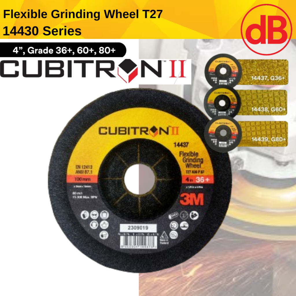 3M Cubitron II Flexible Grinding Wheel T27 ( 14437 (G36+) , 14439 (G80+), 14438 (G60 ...
