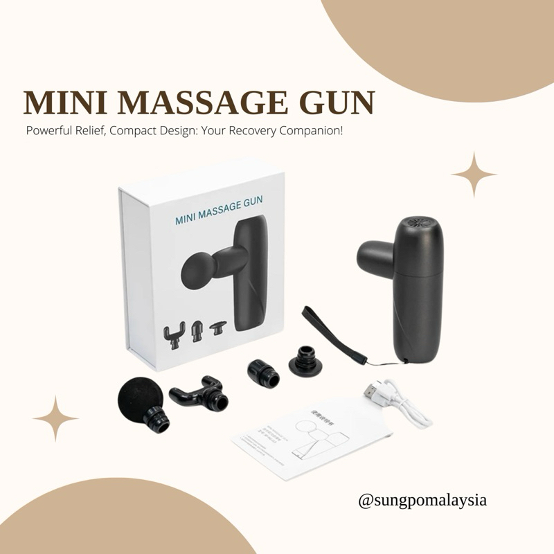 SUNGPO/Mini Fascia/MassageGun/MesinUrut/Massage Machine/With4MassageHead/NoiseReduction/Portable ...