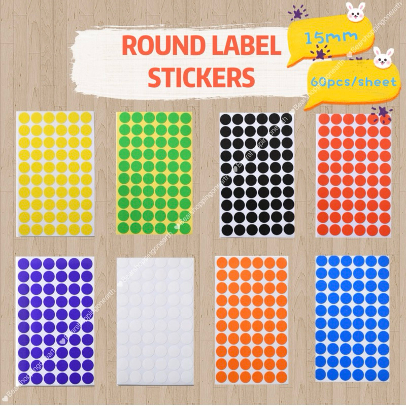 one sheet round label sticker (15mm) | Shopee Malaysia