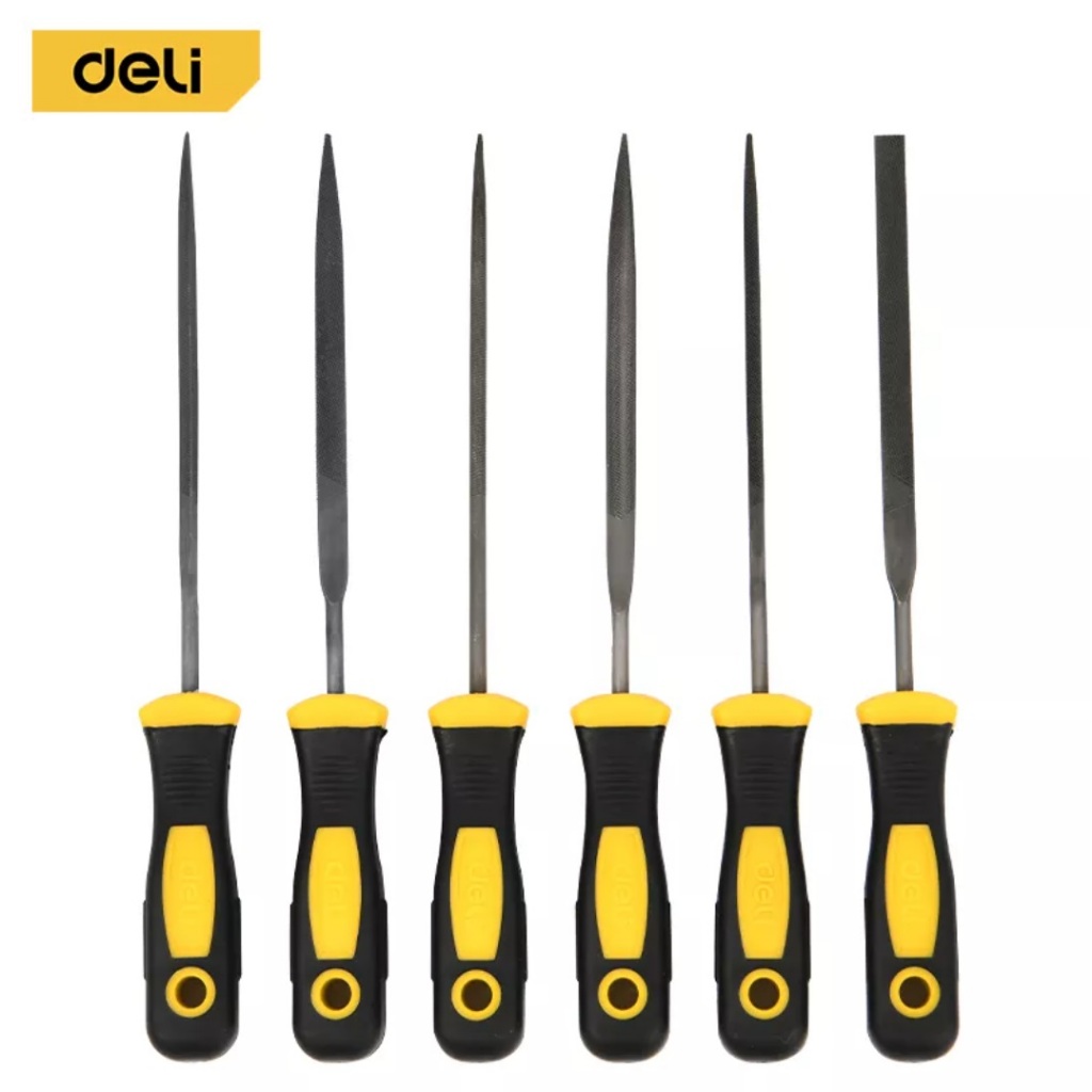 DELI DL2141 6 Pcs Assorted File Set 3x140mm Mini Small Steel Wood Kikir ...